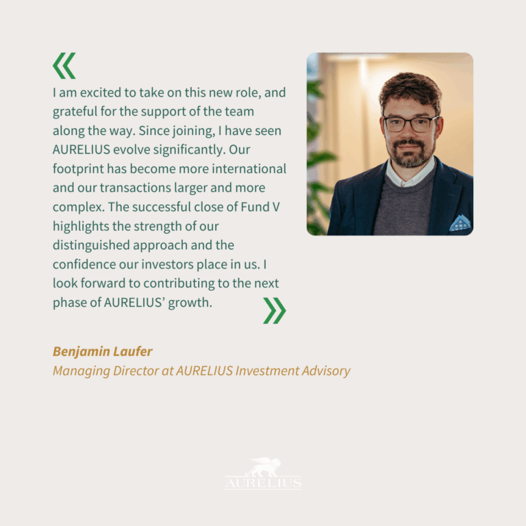 AURELIUS promotes Benjamin Laufer to Managing Director - AURELIUS